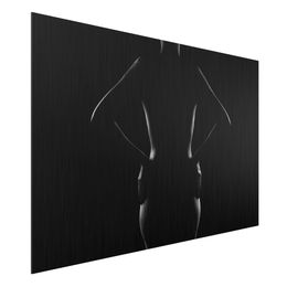Bilderwelten Alu Dibond Outdoor Bild Portrait schwarz Motiv wetterfest - Eszter - Erotik Wohnzimmer Schlafzimmer
