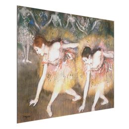 Bilderwelten Alu Dibond Outdoor Bild originell pastell modern wetterfest - Edgar Degas - Verbeugende Ballerinen - Deko Wohnzimmer Schlafzimmer