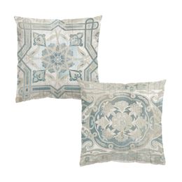 Bilderwelten Dekokissen 2er Set grau Shabby - Holzpaneel Persisch Vintage Duo II - Ornamente Sofakissen Bezug & F&uuml;llung in 40x40 50x50 60x60