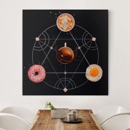 Bilderwelten Leinwandbild - Quadrat Alchemie des Fr&uuml;hst&uuml;cks