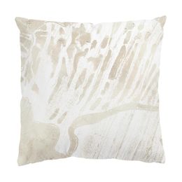 Bilderwelten Dekokissen 2er Set beige Strand maritim - Muschel Silhouetten Duo auf Leinen - Bett Couch Sofakissen Bezug & F&uuml;llung in 40x40 50x50 60x60