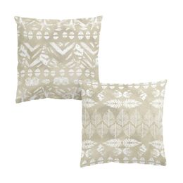 Bilderwelten Dekokissen Kissenbezug 2er Set beige originell Abstrakt - Helle Ethnomuster Duo - Bett Couch Sofakissen Bezug & F&uuml;llung in 40x40 50x50 60x60