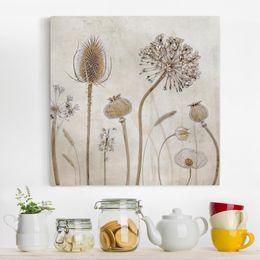 Bilderwelten Leinwandbild originell Vintage Kunstdruck beige - Growing Old - Retro XXL Wohnzimmer Schlafzimmer