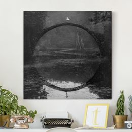 Bilderwelten Leinwandbild Natur modern Kunstdruck schwarz weiss - Traumt&auml;nzerin - Landschaft XXL Wohnzimmer Schlafzimmer