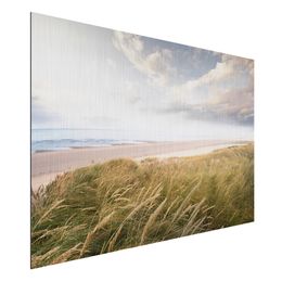 Bilderwelten Alu Dibond Outdoor Bild Strand beige Motiv wetterfest - D&uuml;nentraum - D&uuml;nen Wohnzimmer Schlafzimmer