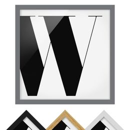 Bilderwelten Bild mit Rahmen - Quadrat Antiqua Letter W