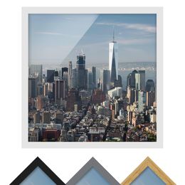 Bilderwelten Bild mit Rahmen - Quadrat Blick vom Empire State Building