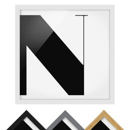 Bilderwelten Bild mit Rahmen - Quadrat Antiqua Letter N