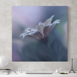 Bilderwelten Leinwandbild Blumen Motiv Kunstdruck violett - Behind Closed Eyes - Wandbild XXL Wohnzimmer Schlafzimmer