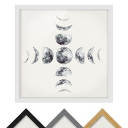 Bilderwelten Bild mit Rahmen - Quadrat Sieben Monde