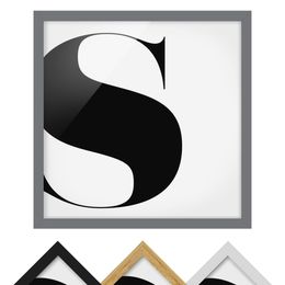 Bilderwelten Bild mit Rahmen - Quadrat Antiqua Letter S