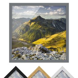 Bilderwelten Bild mit Rahmen - Quadrat Berge und Tal der Lechtaler Alpen in Tirol