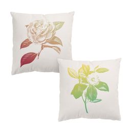 Bilderwelten Dekokissen Kissenbezug 2er Set pastell Blumen Pop Art - Botanik Kirschbl&uuml;te Rose - Bett Couch Sofakissen Bezug & F&uuml;llung in 40x40 50x50 60x60
