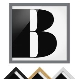Bilderwelten Bild mit Rahmen - Quadrat Antiqua Letter B