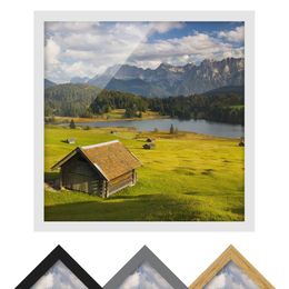 Bilderwelten Bild mit Rahmen - Quadrat Geroldsee Oberbayern