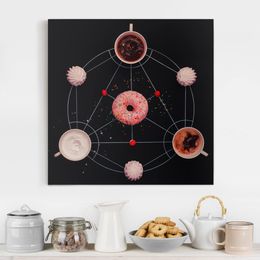 Bilderwelten Leinwandbild Kulinarisch modern Kunstdruck schwarz - S&uuml;&szlig;e Alchemie des Kochens - Backen XXL K&uuml;che