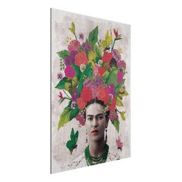 Bilderwelten Alu-Dibond Outdoor Bild Frida Kahlo - Blumenportrait