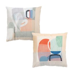 Bilderwelten Dekokissen 2er Set beige originell Abstrakt - Multiform Set III - Bett Couch Sofakissen Bezug & F&uuml;llung in 40x40 50x50 60x60