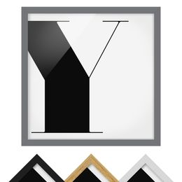 Bilderwelten Bild mit Rahmen - Quadrat Antiqua Letter Y