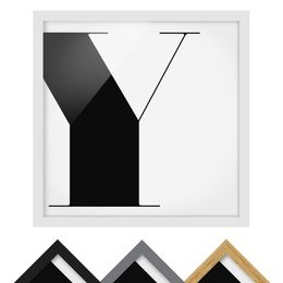 Bilderwelten Bild mit Rahmen Spr&uuml;che einzigartig modern inkl. Rahmung - Antiqua Letter Y - Spr&uuml;che Wohnzimmer Schlafzimmer