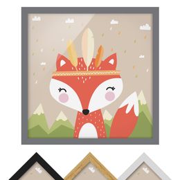 Bilderwelten Bild mit Rahmen - Quadrat Indianerfuchs