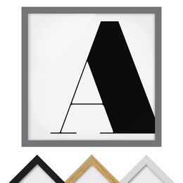 Bilderwelten Bild mit Rahmen - Quadrat Antiqua Letter A