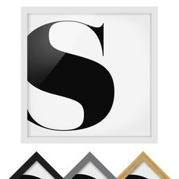 Bilderwelten Bild mit Rahmen - Quadrat Antiqua Letter S