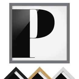 Bilderwelten Bild mit Rahmen - Quadrat Antiqua Letter P
