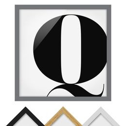Bilderwelten Bild mit Rahmen - Quadrat Antiqua Letter Q