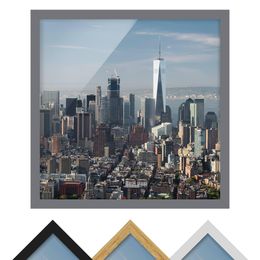 Bilderwelten Bild mit Rahmen - Quadrat Blick vom Empire State Building