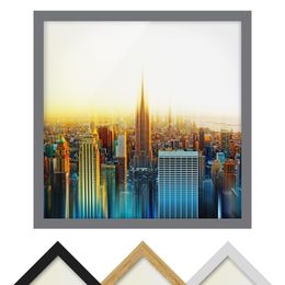 Bilderwelten Bild mit Rahmen - Quadrat Manhattan Abstrakt