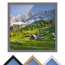 Bilderwelten Bild mit Rahmen - Quadrat Steiermark Almwiese