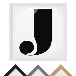 Bilderwelten Bild mit Rahmen Spr&uuml;che einzigartig modern inkl. Rahmung - Antiqua Letter J - Spr&uuml;che Wohnzimmer Schlafzimmer
