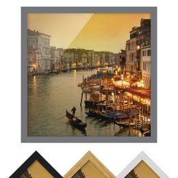 Bilderwelten Bild mit Rahmen - Quadrat Gro&szlig;er Kanal von Venedig