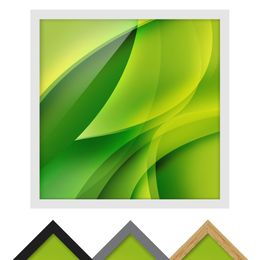 Bilderwelten Bild mit Rahmen einzigartig Abstrakt inkl. Rahmung - Green Composition - Deko Wohnzimmer Schlafzimmer