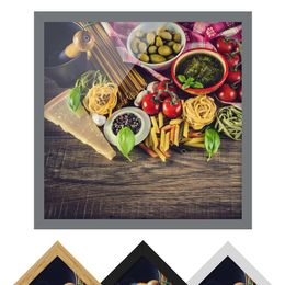 Bilderwelten Bild mit Rahmen - Quadrat Pasta