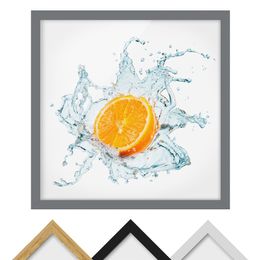 Bilderwelten Bild mit Rahmen - Quadrat Frische Orange