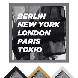 Bilderwelten Bild mit Rahmen - Quadrat Berlin New York London