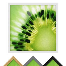 Bilderwelten Bild mit Rahmen Kulinarisch einzigartig modern inkl. Rahmung - Shining Kiwi - Deko K&uuml;che