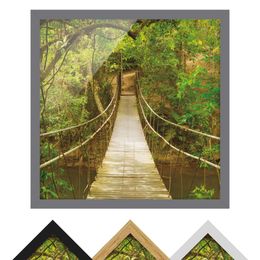 Bilderwelten Bild mit Rahmen - Quadrat Dschungelbr&uuml;cke