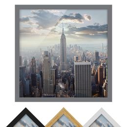 Bilderwelten Bild mit Rahmen - Quadrat Sonnenaufgang in New York