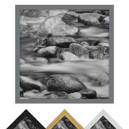 Bilderwelten Bild mit Rahmen - Quadrat Fluss in Kanada II