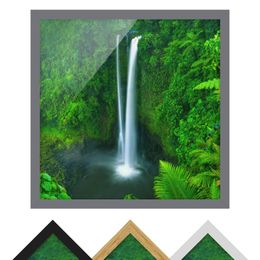 Bilderwelten Bild mit Rahmen - Quadrat Paradiesischer Wasserfall
