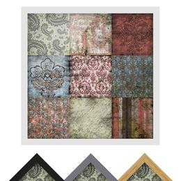 Bilderwelten Bild mit Rahmen einzigartig Shabby inkl. Rahmung - Old Patterns - Deko Wohnzimmer Schlafzimmer