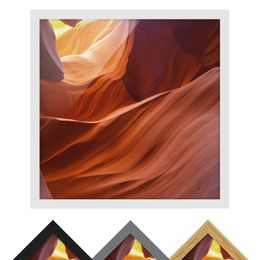 Bilderwelten Bild mit Rahmen Natur orange Motiv Steinoptik - Inner Canyon - Berg Wohnzimmer Schlafzimmer