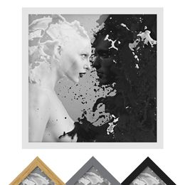 Bilderwelten Bild mit Rahmen - Quadrat Milk & Coffee II