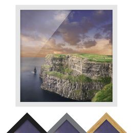 Bilderwelten Bild mit Rahmen Strand gr&uuml;n Motiv inkl. Rahmung - Cliffs Of Moher - K&uuml;ste Wohnzimmer Schlafzimmer