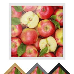 Bilderwelten Bild mit Rahmen - Quadrat Saftige &Auml;pfel