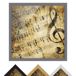 Bilderwelten Bild mit Rahmen - Quadrat Note