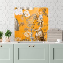 Bilderwelten Spritzschutz Pomp&ouml;se Kleider im Garten auf Orange